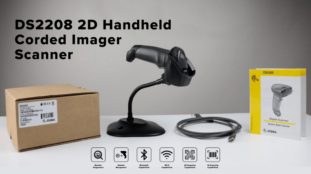 Zebra DS2208 2D Handheld USB Corded Imager Scanner - Rugged SA